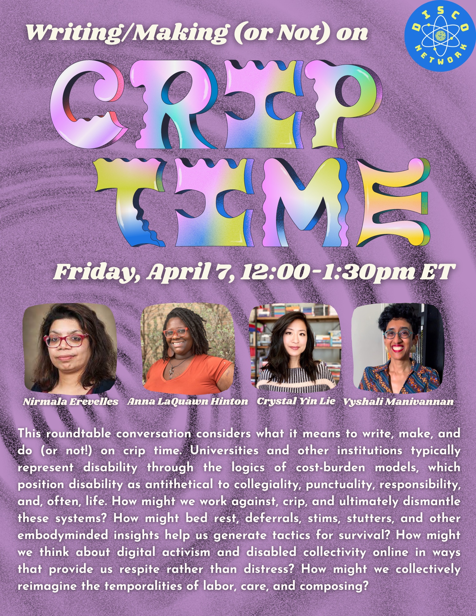 DISCO 2024: Writing (or Not) on Crip Time – வித்தியாசம்